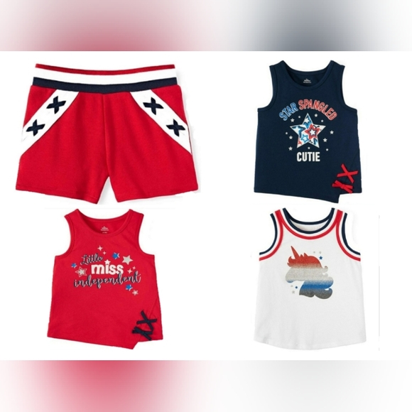 Way To Celebrate | Matching Sets | New Patriotic Bundle Girls 2t 3 Tops ...